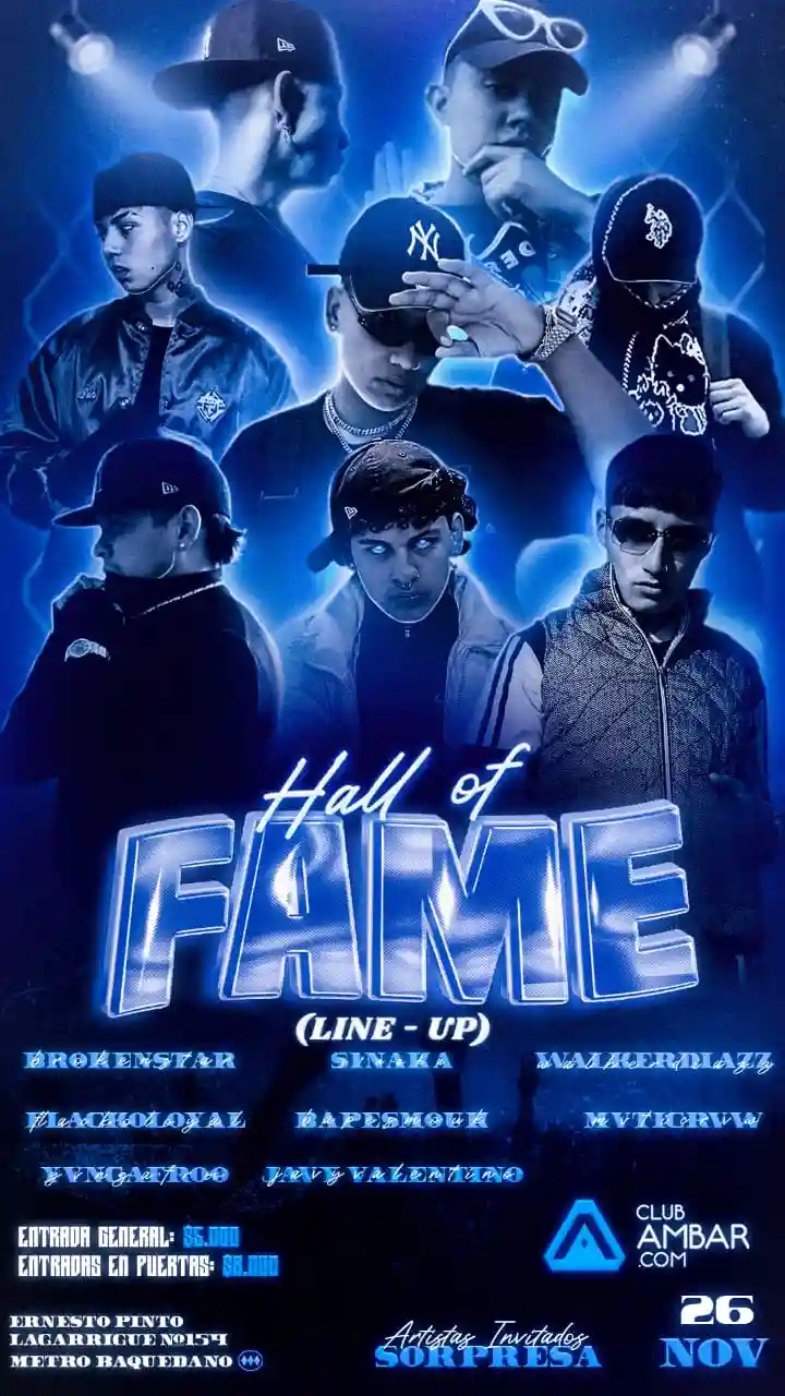 Entradas HALL OF FAME EN CLUB AMBAR SABADO 26 DE NOVIEMBRE - EcoPass